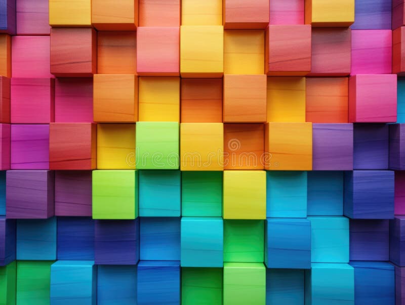 Colorful Wall Made Blocks Various Colors Stock Photos - Free & Royalty ...