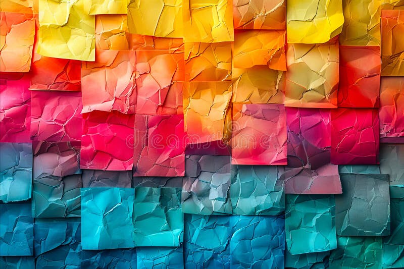 A Colorful Wall Made of Crumpled Paper Stock Image - Image of colorful ...