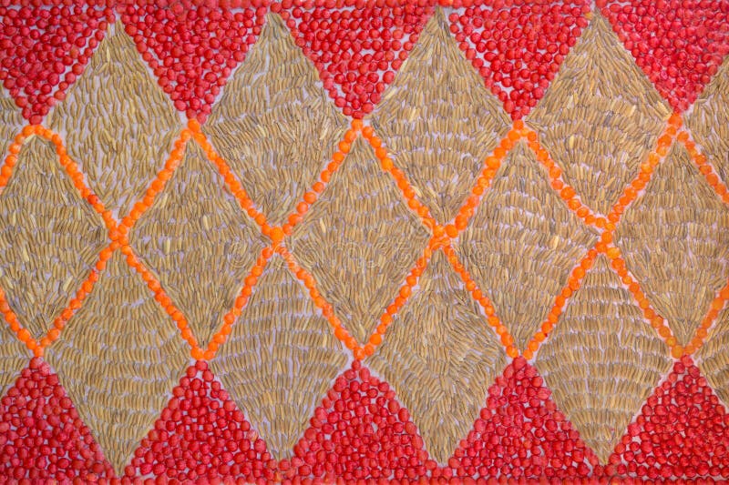Wall Pattern Decorated with Paddy Seeds. Stock Image - Image of pattern ...