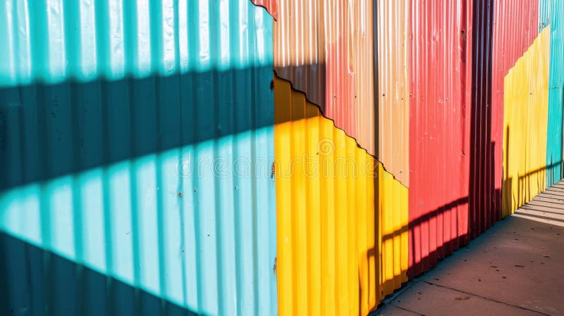 A Colorful Wall with Shadows Creating Artistic Patterns and Intriguing ...