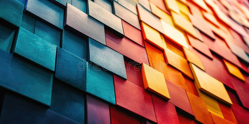 Colorful Wall Squares stock photo. Image of contemporary - 376402192