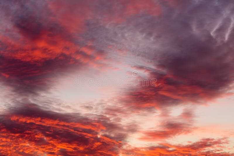 Colorful Warm Clouds on Sky at Sunset Stock Photo - Image of abstract ...