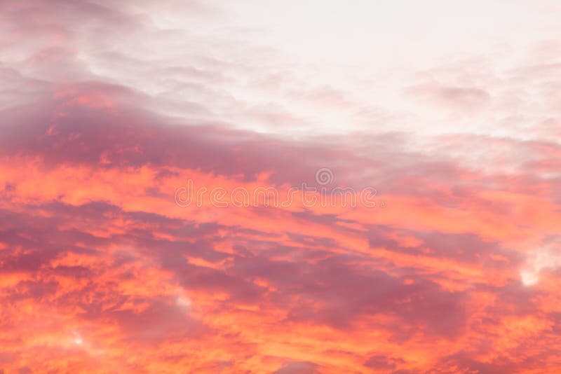 Colorful Warm Clouds on Sky at Sunset Stock Photo - Image of evening ...