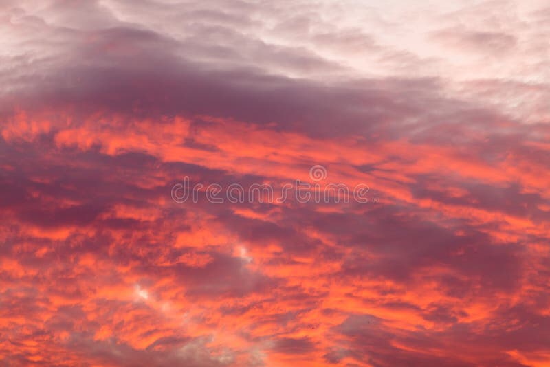 Colorful Warm Clouds on Sky at Sunset Stock Photo - Image of majestic ...