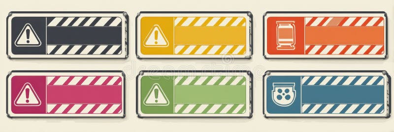 Colorful Warning Labels Designed in Infographic Style with Clear Top ...