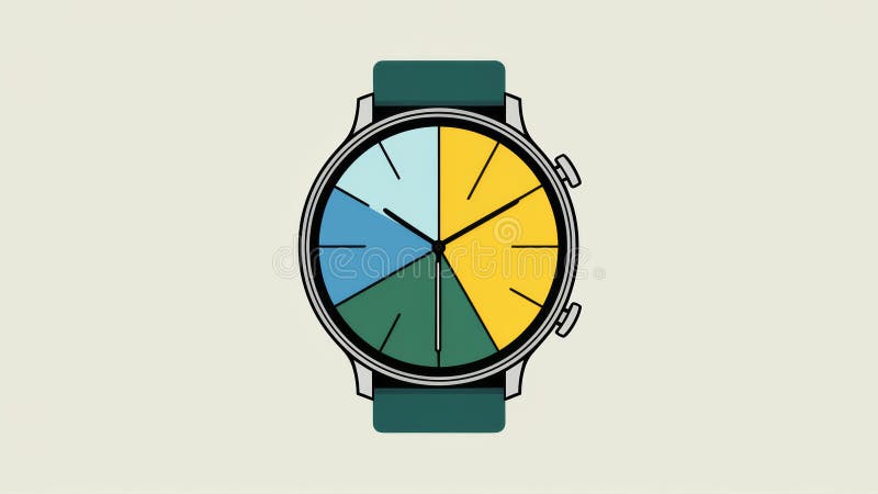 A Colorful Watch with a Different Colored Face on Each Side, AI Stock ...