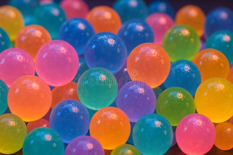 Colorful Water Beads Creating a Vibrant and Textured Background Stock ...