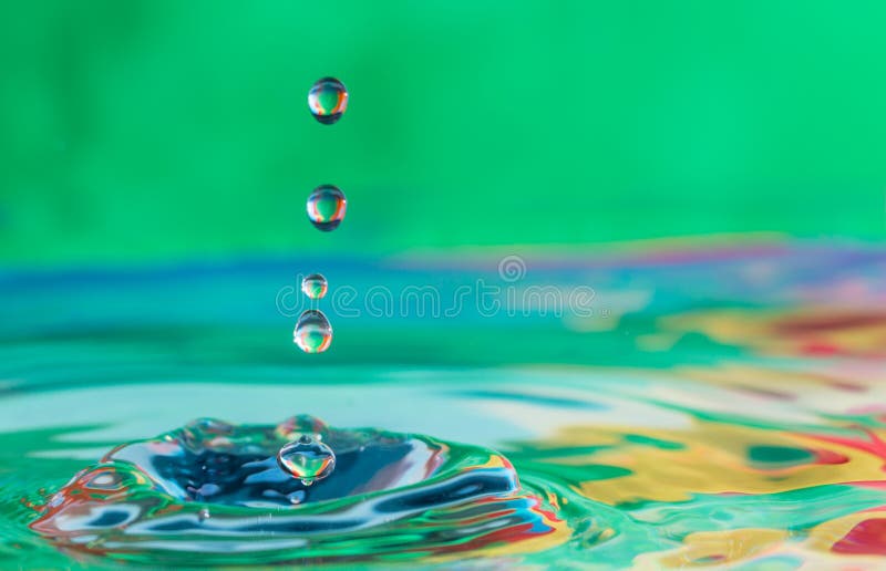 Colorful water drop stock photo. Image of droplet, macro - 108704482