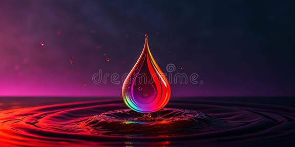 Colorful Water Drop Impact, Splash , Fluid Stock Illustration ...