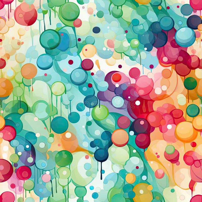 Colorful Water Drop Pattern with Bubbles (tiled) Stock Illustration ...