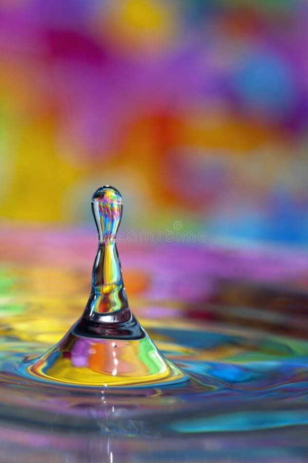 Colorful Water Drop and Splash Stock Photo - Image of cool, flowing ...
