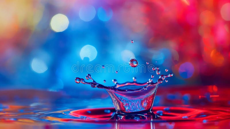 Colorful Water Drop, Splash of Drop of Water, Bright Rainbow Colors ...
