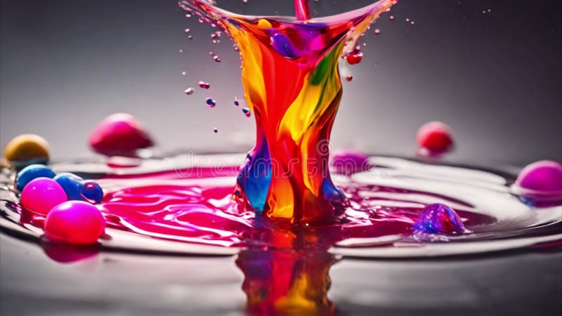 Colorful Water Drop Splash stock video. Video of macro - 335781493