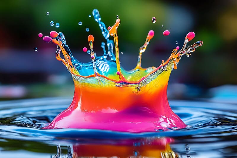 Colorful Water Drop Splash stock illustration. Illustration of abstract ...