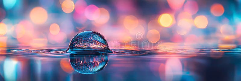 Colorful Water Drop Splash, Liquid Sphere Reflection, Abstract ...
