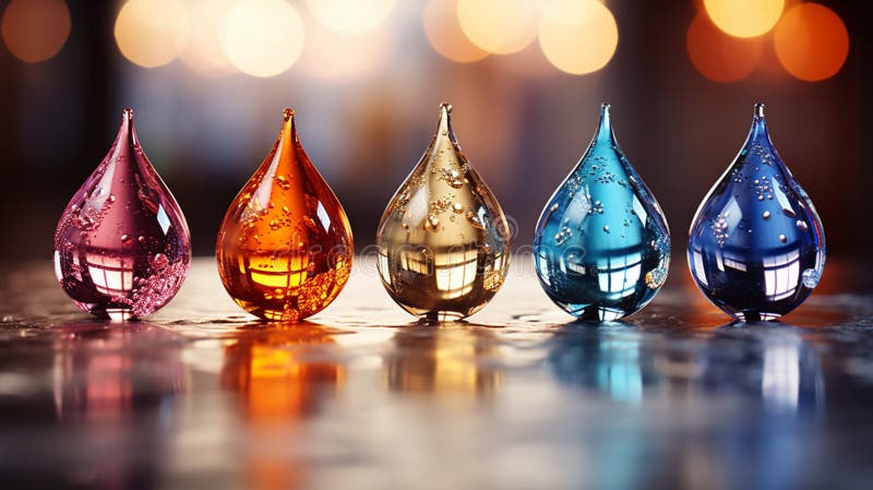 Colorful Water Droplet Abstract Liquid Design Stock Illustration ...