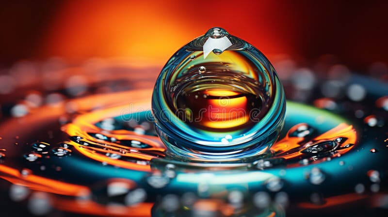 Colorful Water Droplet Abstract Liquid Design Stock Illustration ...