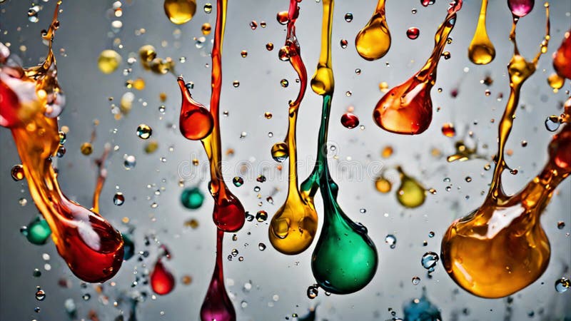 Colorful Water Droplet Splash Stock Video - Video of macro, liquid ...