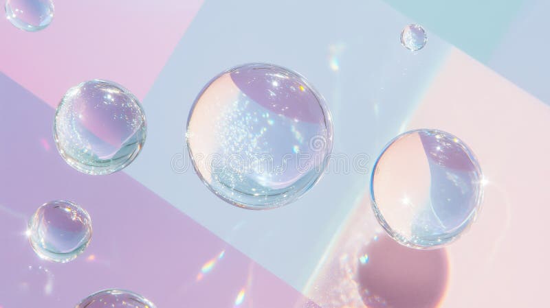 Colorful Water Droplets on Geometric Pastel Backgrounds Stock Image ...