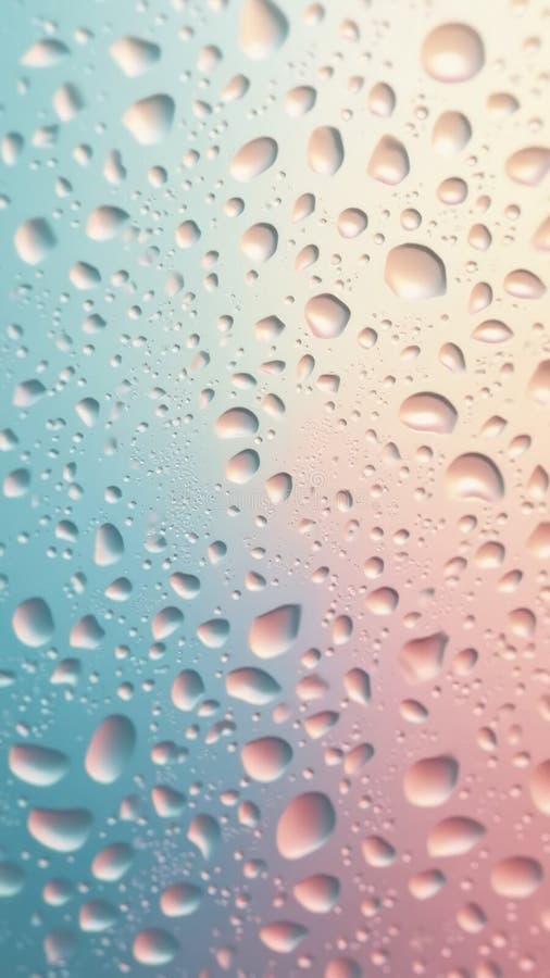 Colorful Water Droplets on Glass with Soft Pastel Background Stock ...