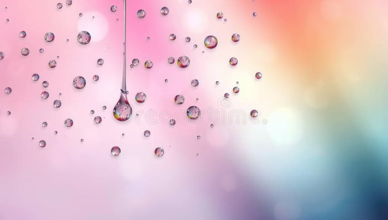 Colorful Water Droplets on Gradient Background with Rainbow Effect ...