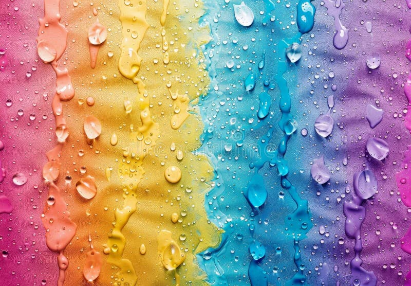 Colorful Water Droplets on a Gradient Surface Stock Illustration ...