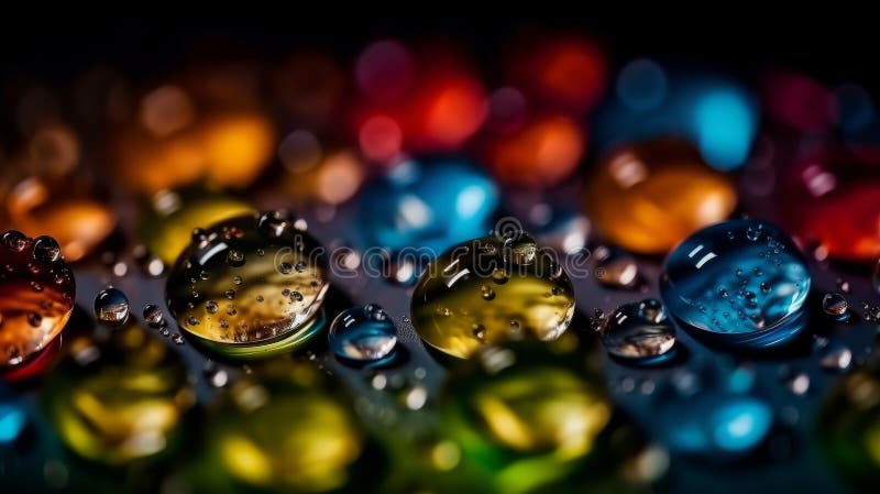Colorful Water Droplets Isolated on a White Background. Generative Ai ...