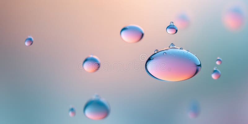 Colorful Water Droplets on Soft Pastel Background Abstract Art Stock ...