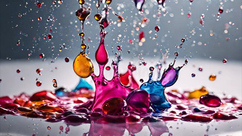 Colorful Water Droplets Splashing Stock Video - Video of droplets ...
