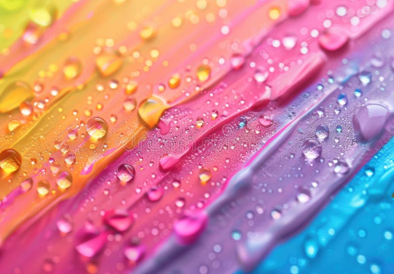 Colorful Water Droplets on a Surface Stock Illustration - Illustration ...