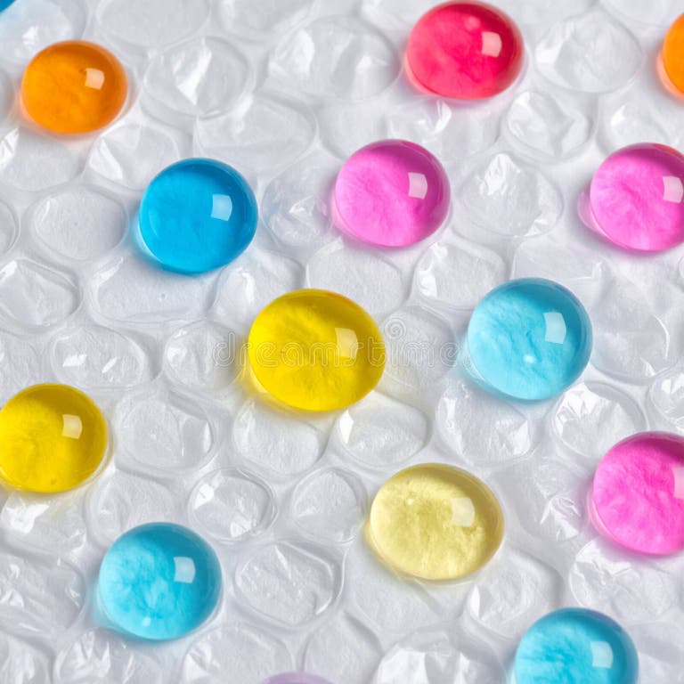 Colorful Water Drops on Bubble Wrap Texture Stock Illustration ...