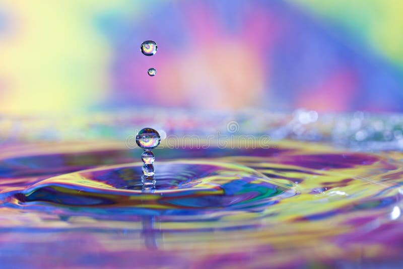 Colorful Water Drops and Splash Stock Image - Image of droplet, clear ...