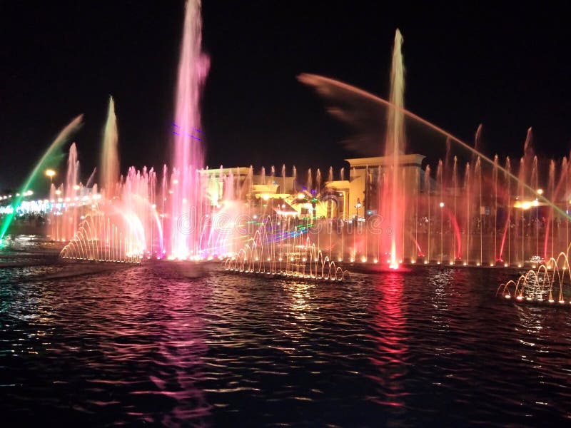 Colorful water fountain stock image. Image of fountain - 57665105