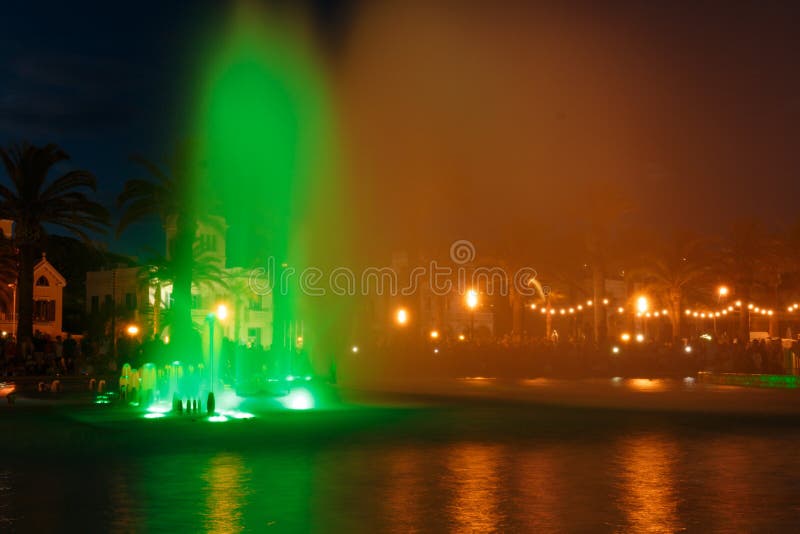 Colorful water fountain stock image. Image of garden - 96057479