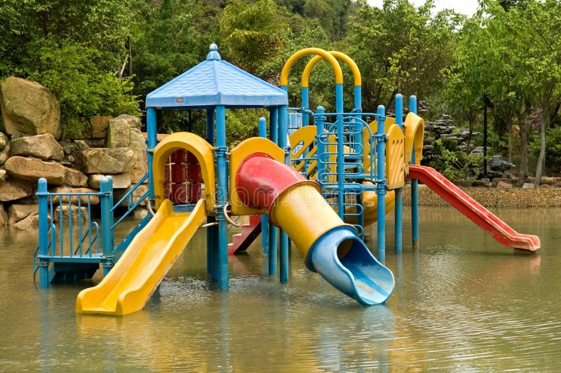 Colorful water playground stock photo. Image of colorful - 5680130