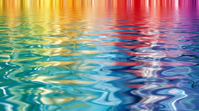 Colorful Water Reflection with Rainbow Hues Stock Image - Image of ...