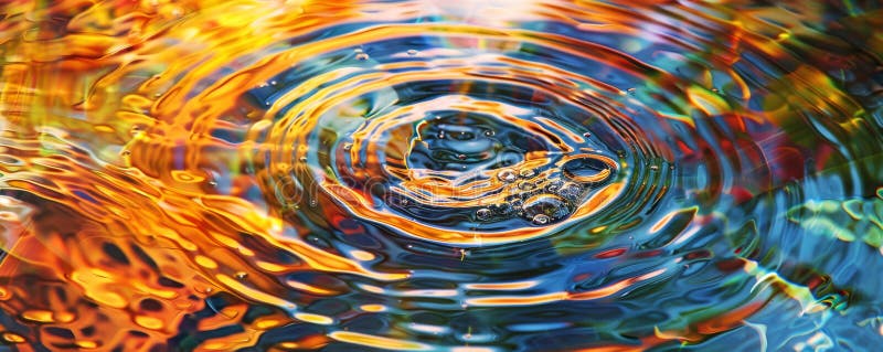 Colorful Water Ripples with Bubbles Stock Image - Image of splash ...