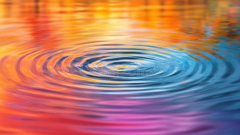 Colorful Water Ripples Reflection Abstract Stock Illustration ...