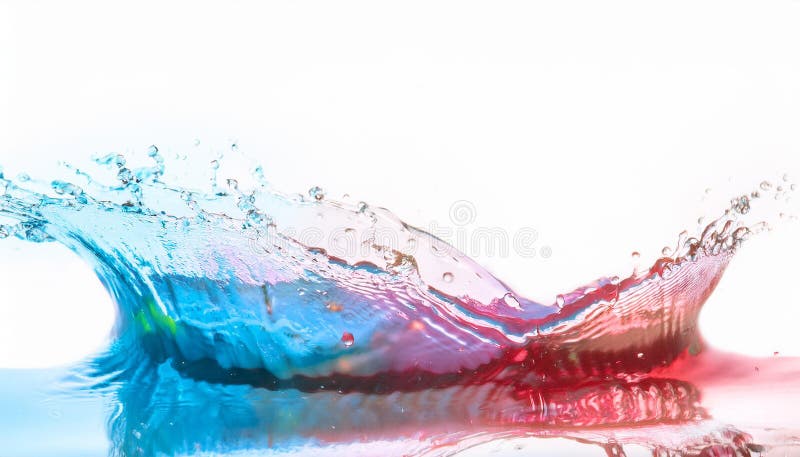 Colorful Water Splash Against a White Background. Clear Liquid Stock ...