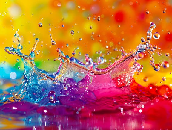 Colorful Water Splash on a Colorful Background Stock Photo - Image of ...
