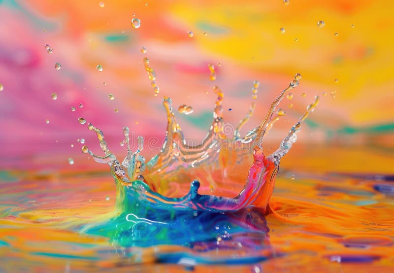 Colorful water splash stock illustration. Illustration of fluid - 329274290