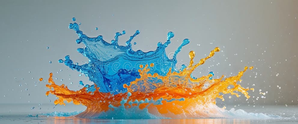 Colorful Water Splash Creates Dynamic Visual Impact in a Calm Studio ...