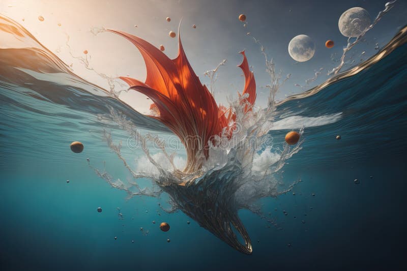 A Colorful Water Splash on a Gradient Background. Ai Generative Stock ...