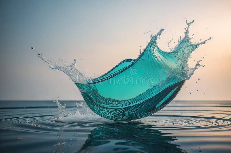 A Colorful Water Splash on a Gradient Background. Ai Generative Stock ...