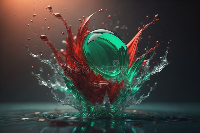 A Colorful Water Splash on a Gradient Background. Ai Generative Stock ...