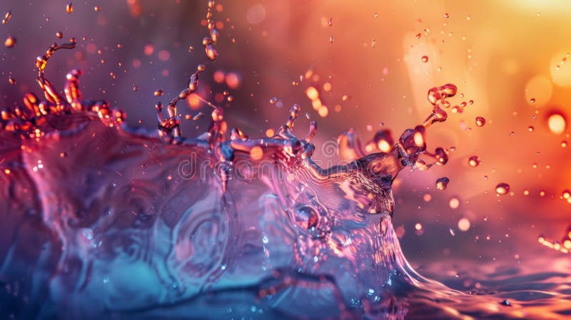 Colorful Water Splash with Light Effects Stock Image - Image of ...