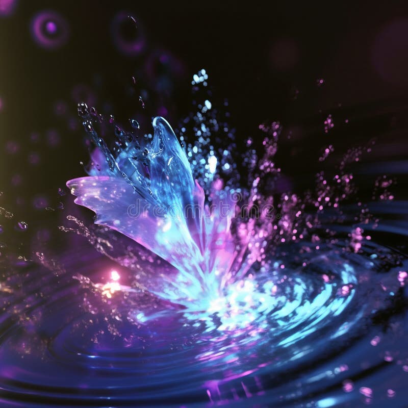 Colorful water splashes stock illustration. Illustration of closeup ...