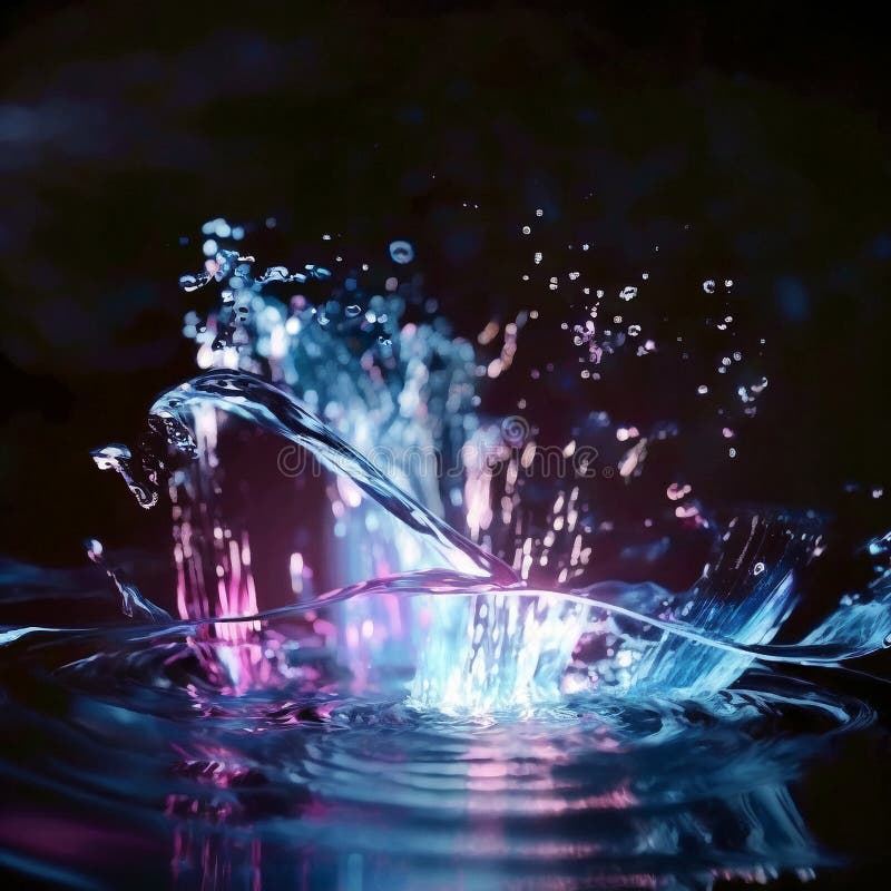 Colorful water splashes stock illustration. Illustration of effects ...