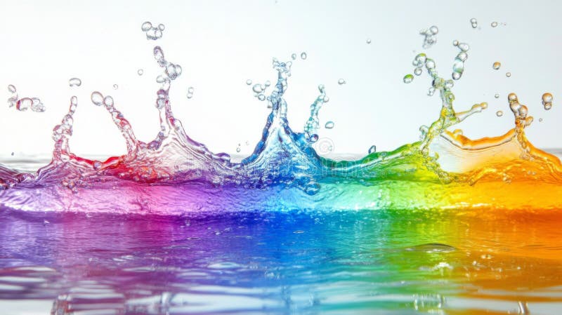 Colorful Water Splashes Rainbow Spectrum Stock Illustration ...