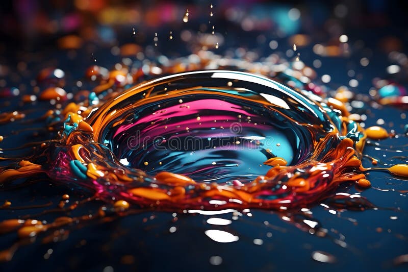 Colorful Water Spread on Water Stock Illustration - Illustration of ...
